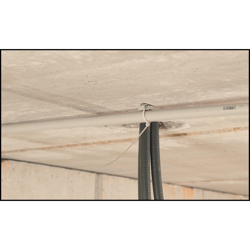 Pre-assembled cable tie base with cable tie TBBL