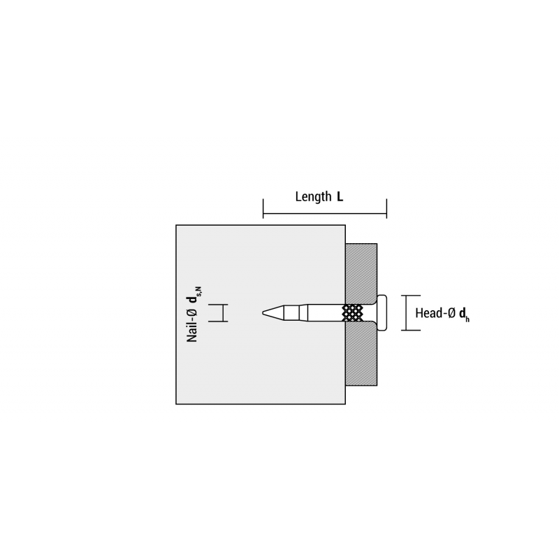 Steel nails XHA for hard materials