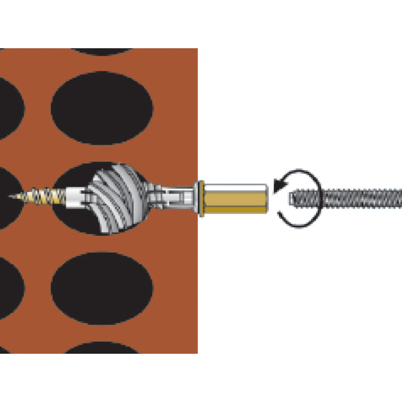 Plastic bag wood screw with internal thread Torab TRBP