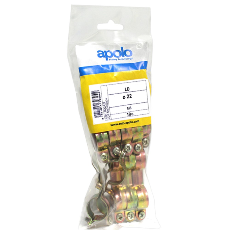 Plastic bag double metal clamp M6