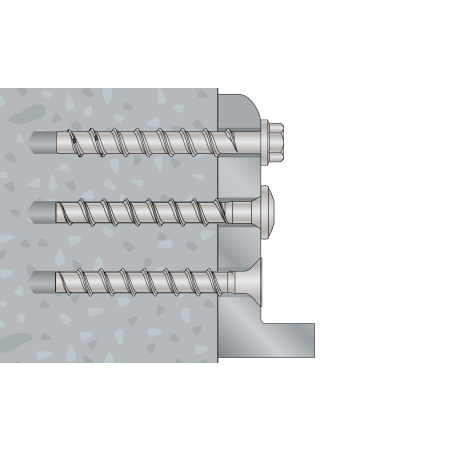 Concrete screw anchors with countersunk head BTS TX